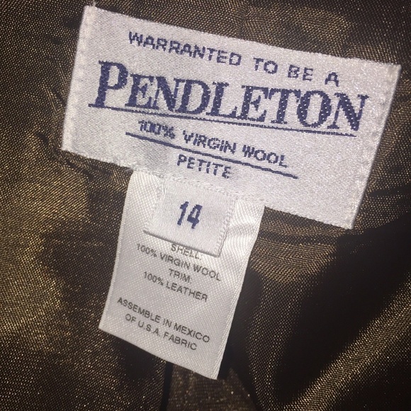 Pendleton | Jackets & Coats | Pendleton Jacket 4 P Wool Leather Vintage ...